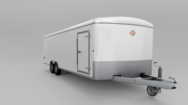 Car and Multi Purpose Enclosed Trailer 3D Model in Trailers 3DExport