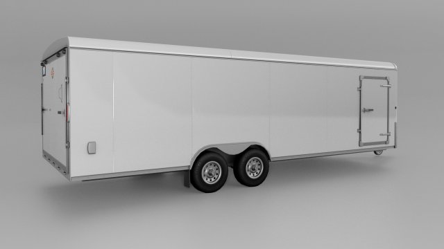 Car and Multi Purpose Enclosed Trailer 3D Model in Trailers 3DExport
