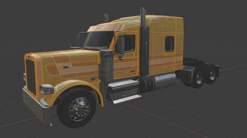 Peterbilt 589 Semi Truck 3D Model in Truck 3DExport