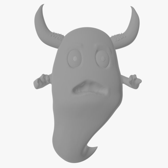 Ghost Cartoon 3D Model in Monster 3DExport