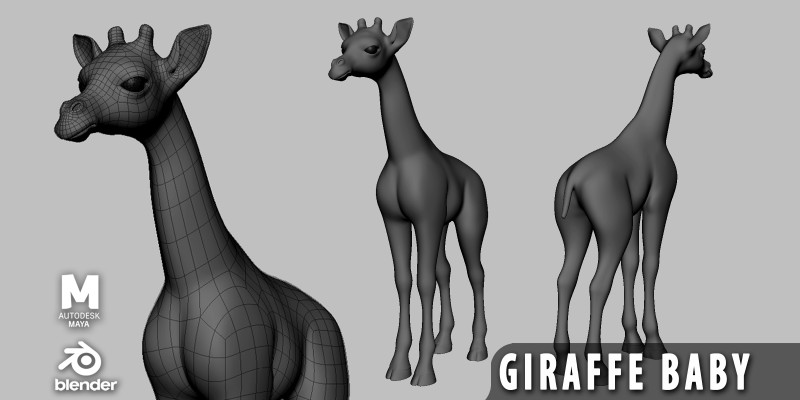 Wild Animal Baby - Topology UV Map 3D Model in Wildlife 3DExport