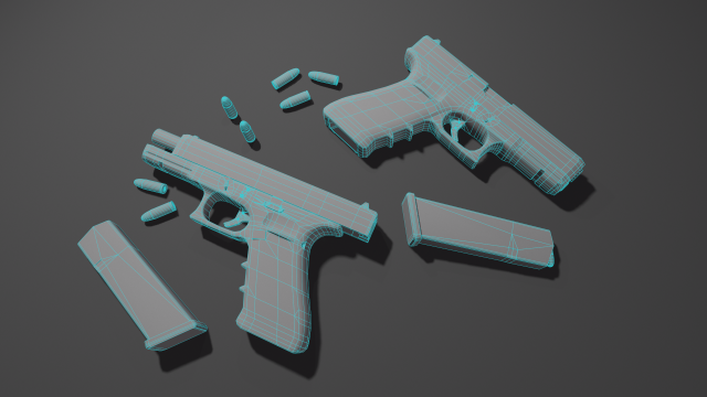 Pistol Glock 17 Gen 4 Modelo 3D in Pistola 3DExport