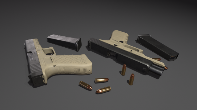 Pistol Glock 17 Gen 4 3D Model in Pistol 3DExport