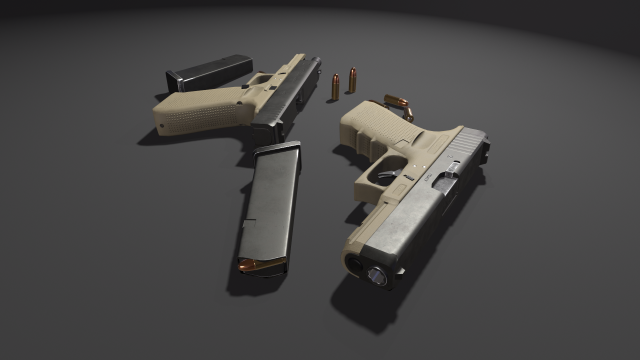 Pistol Glock 17 Gen 4 3D Model in Pistol 3DExport