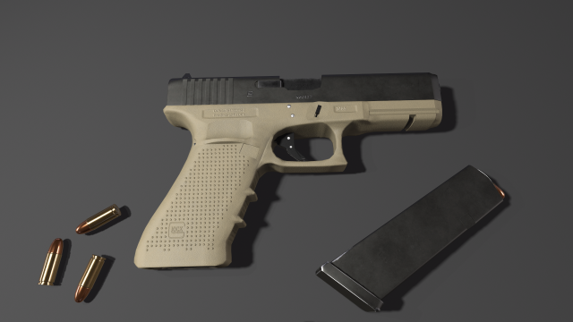 Pistol Glock 17 Gen 4 3D Model in Pistol 3DExport