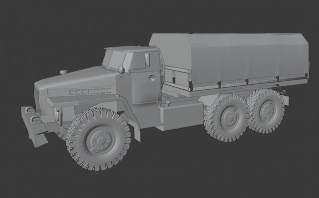 Truck military vehicle URAL 3D Model in Van and Minivan 3DExport