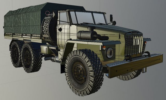 Truck military vehicle URAL 3D Model in Van and Minivan 3DExport
