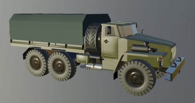 Truck military vehicle URAL 3D Model in Van and Minivan 3DExport