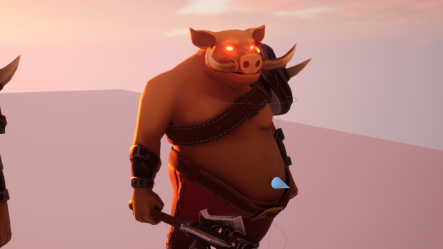 Pig warrior low-poly Low-poly 3D Model in Fantasy 3DExport