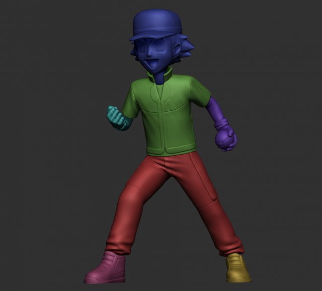 Pokemon - Ash Ketchum 3D Print Model in Man 3DExport