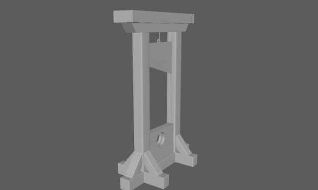 Medieval guillotine 3D Model in Fantasy 3DExport