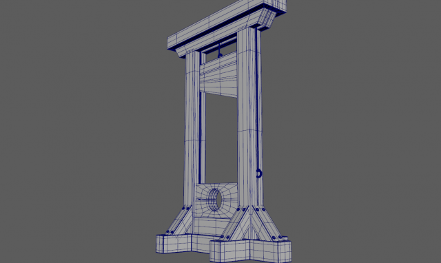 Medieval guillotine 3D Model in Fantasy 3DExport