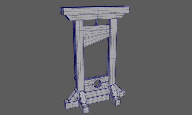 Medieval guillotine 3D Model in Fantasy 3DExport