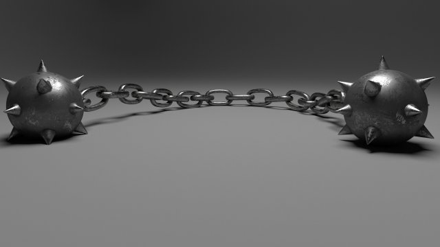 Mace on a chain 3D Model in Combat 3DExport