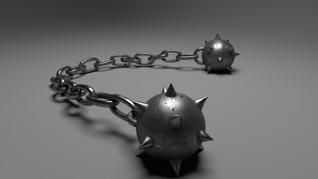 Mace on a chain 3D Model in Combat 3DExport