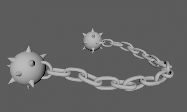 Mace on a chain 3D Model in Combat 3DExport
