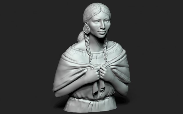 Native American Mother 3D Print Model in Figurines 3DExport