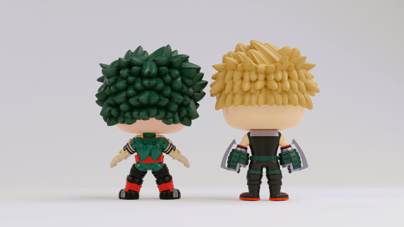 Izuku Midoriya and Katsuki Bakugo Funko models from from the anime my ...