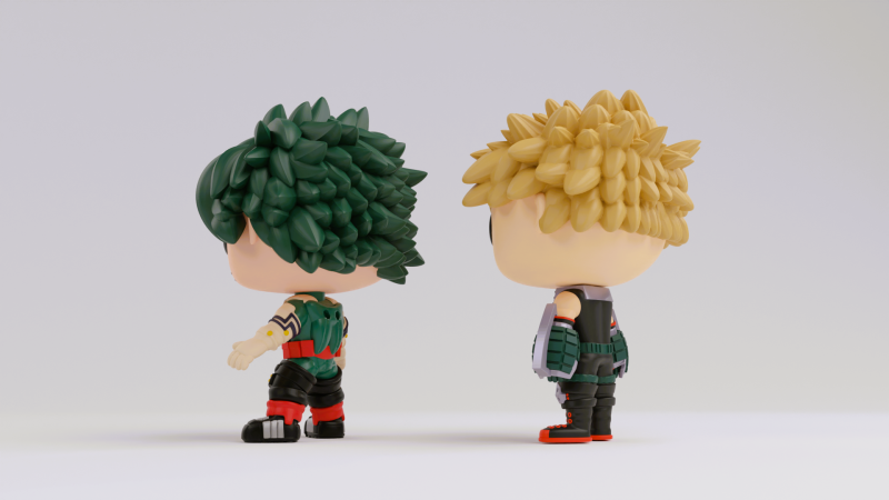 Izuku Midoriya and Katsuki Bakugo Funko models from from the anime my ...