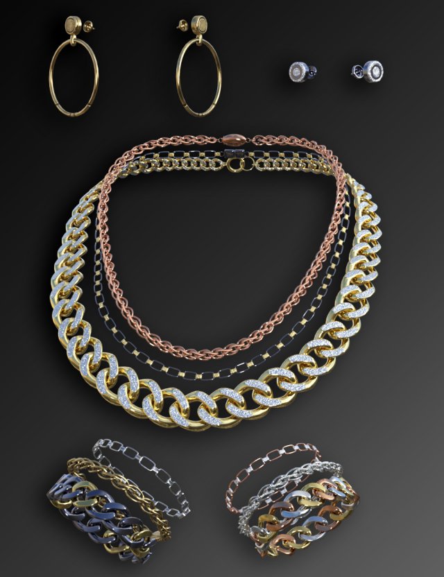 Chain Jewelry for Genesis 9 3D Model in Jewellery 3DExport