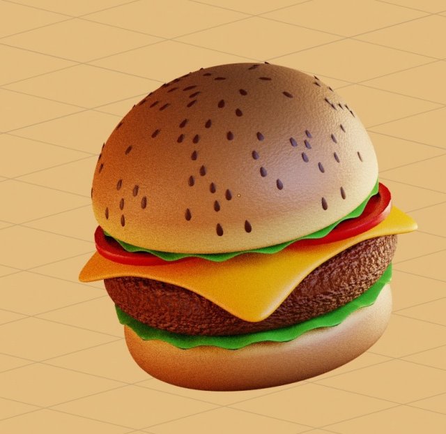 Burger 3D Model in Miscellaneous 3DExport