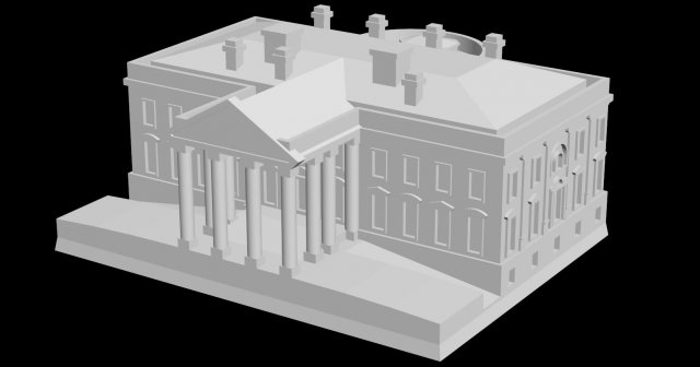 White House 3D Print Model in Architecture 3DExport