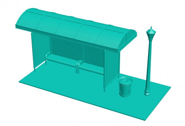 Bus stop 3D Print Model in Architecture 3DExport