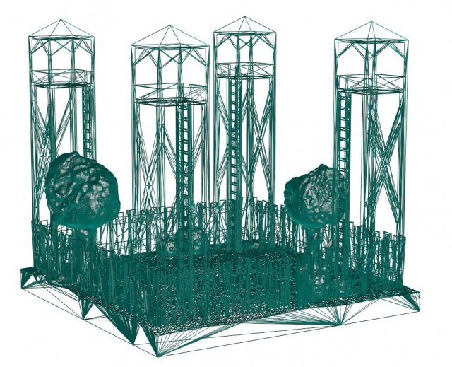 Fort Free 3D Print Model in Architecture 3DExport