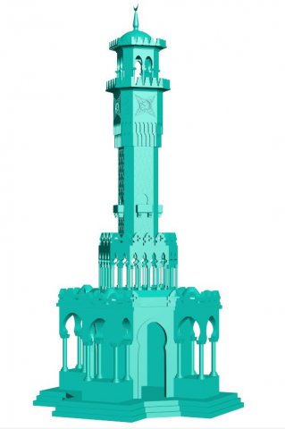 Clock Tower 3D Print Model in Architecture 3DExport