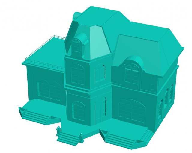 Mansion 3D Print Model in Architecture 3DExport