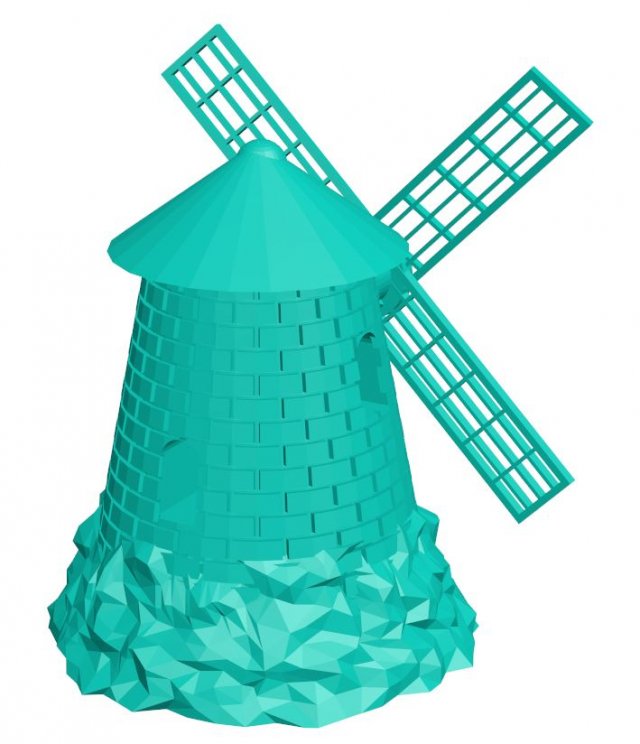 Windmill 3D Model in Buildings 3DExport