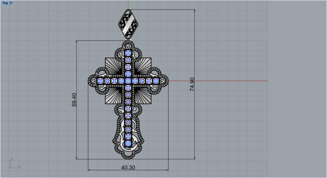 Cross 1800 3D Print Model in Pendants 3DExport