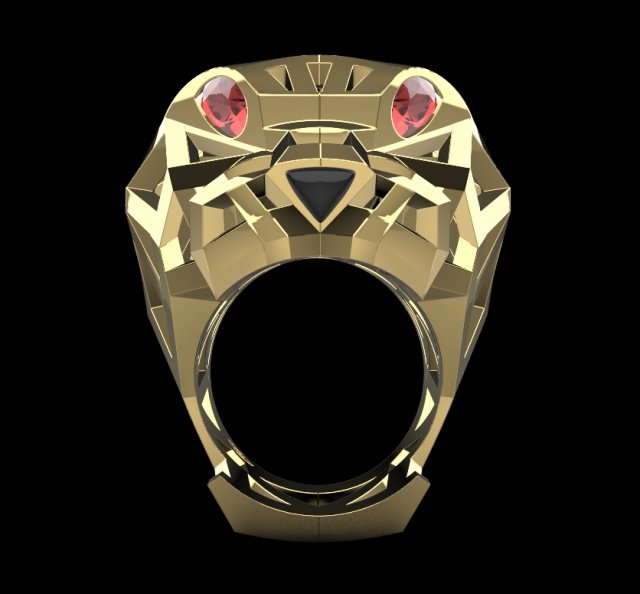 Panther ring 1485 3D Print Model in Rings 3DExport
