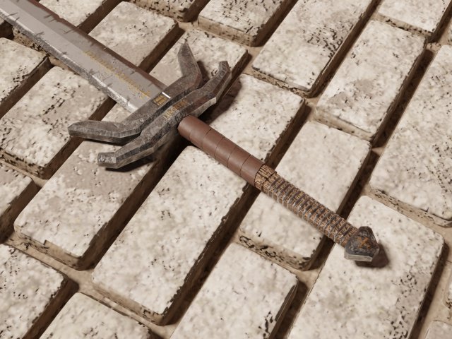 Big two-handed sword LIBERTAS 3D Model in Melee 3DExport