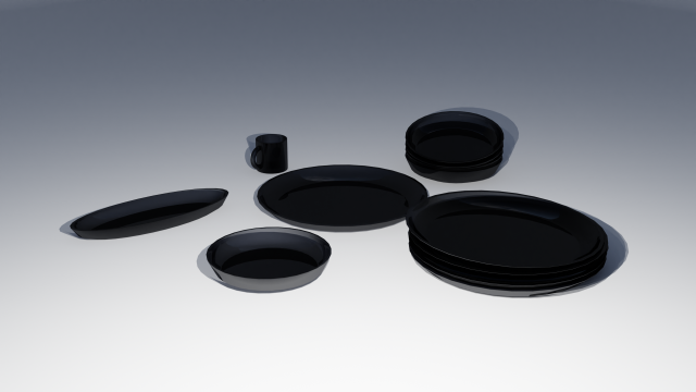 Dishes 3D Model in Cookware Tools 3DExport