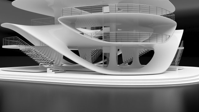 Futuristic Parametric Sci-Fi Exhibition Pavilion Architecture 3D Model ...
