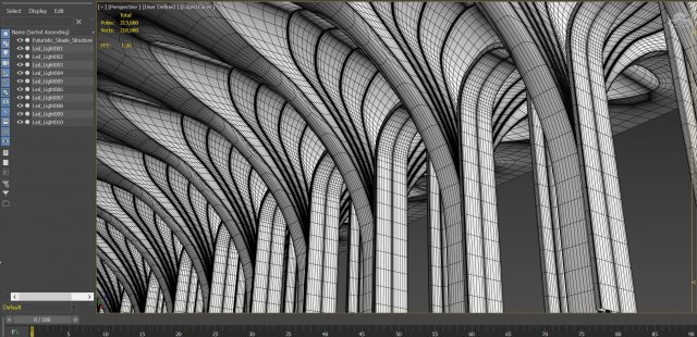 Futuristic Parametric Organic Arched Shade Structure 3D Model in ...
