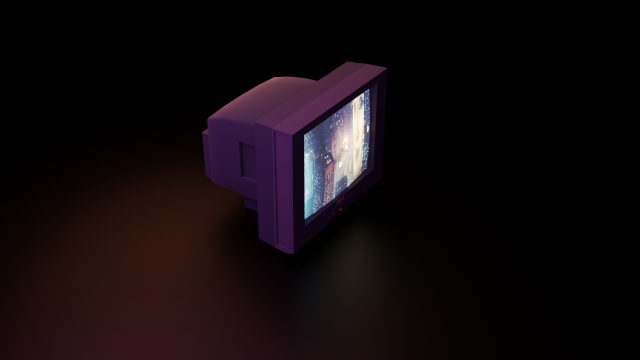 Low-poly minimalistic CRT TV 3D Model in TV 3DExport