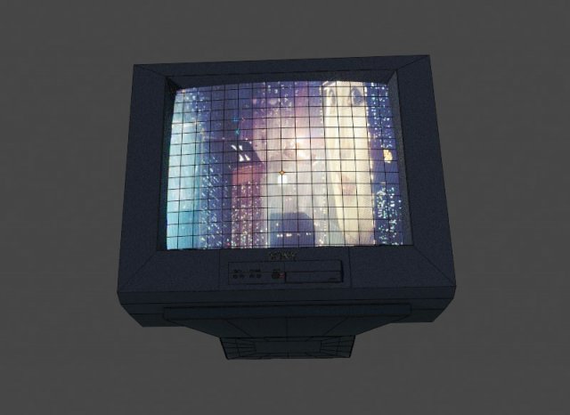 Low-poly minimalistic CRT TV 3D Model in TV 3DExport