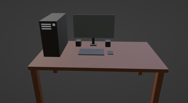 Simple desktop 3D Model in Computer 3DExport