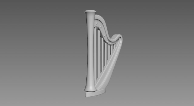 Harp relief 3D Model in Other 3DExport
