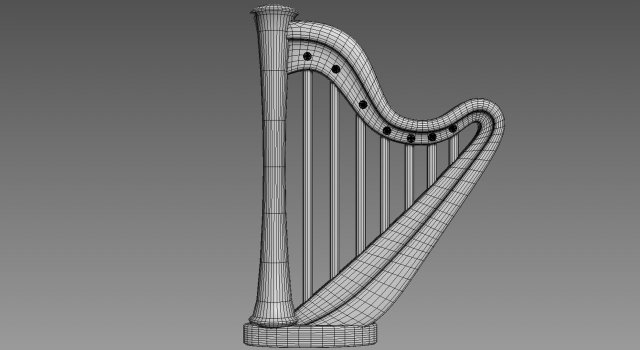 Harp relief 3D Model in Other 3DExport
