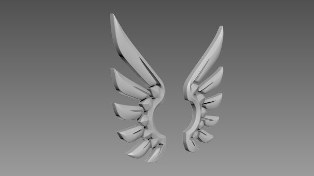 Wings stylized logo 3D Model in Bird 3DExport