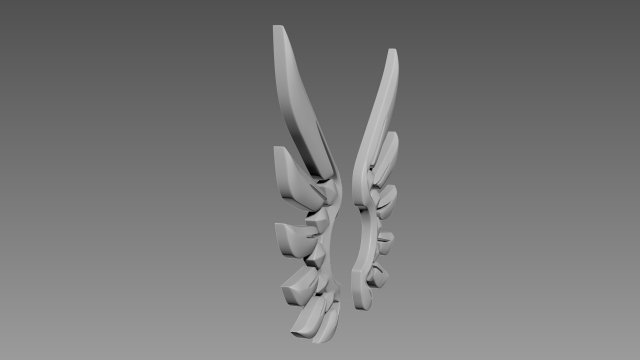 Wings stylized logo 3D Model in Bird 3DExport