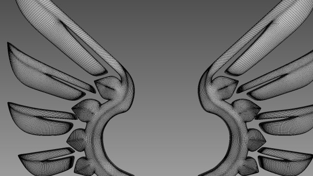 Wings stylized logo 3D Model in Bird 3DExport