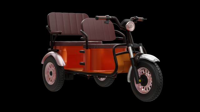 3D Electronic Auto-Rickshaw 3D Model in Motorcycle 3DExport