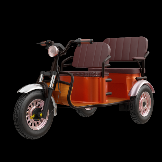 3D Electronic Auto-Rickshaw 3D Model in Motorcycle 3DExport