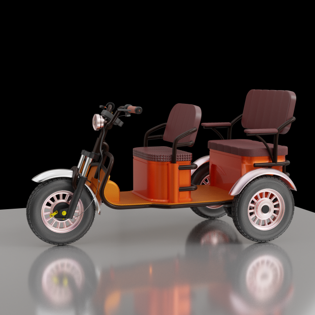 3D Electronic Auto-Rickshaw 3D Model in Motorcycle 3DExport
