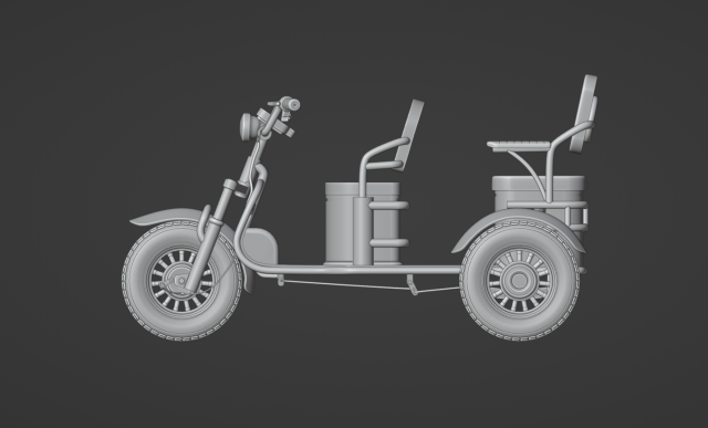 3D Electronic Auto-Rickshaw 3D Model in Motorcycle 3DExport