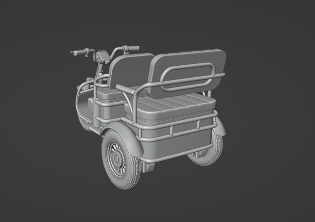 3D Electronic Auto-Rickshaw 3D Model in Motorcycle 3DExport